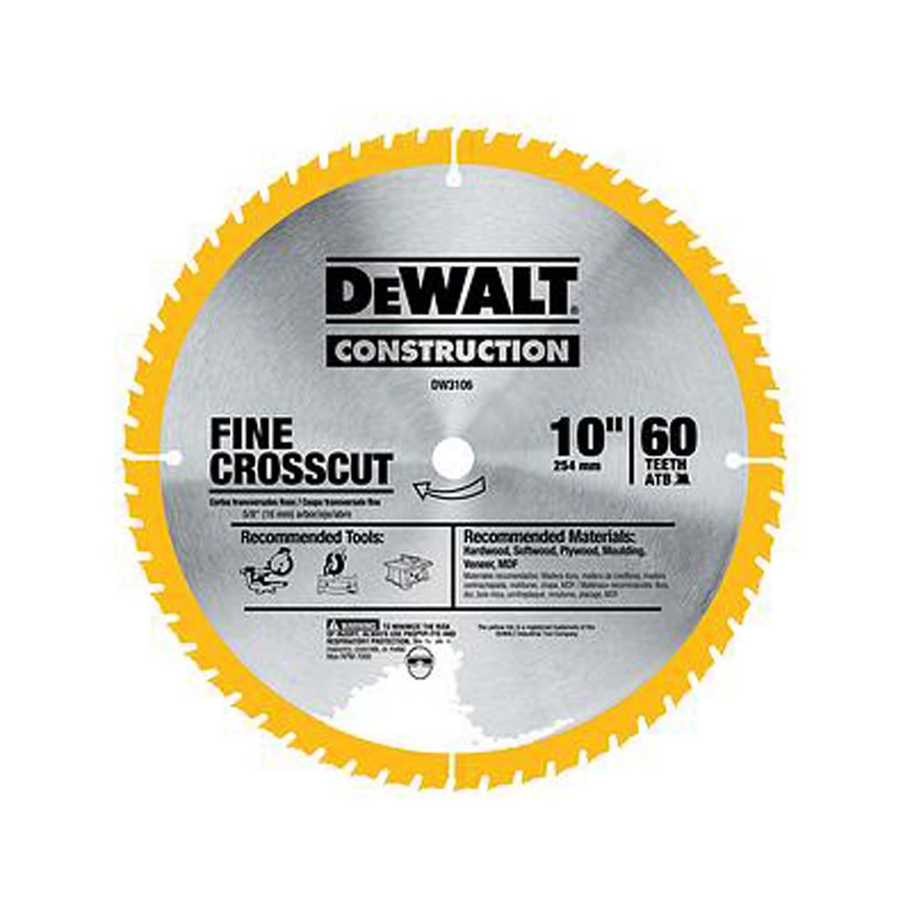 Dewalt Dw3106 10 Thin Kerf Miter Table Saw Blade 60t Ebay