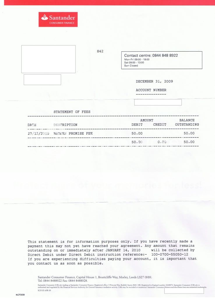 Santander Car Finance claimform - settled by Tomlin Order - Santander ...